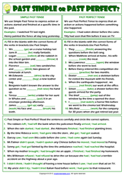 Past Perfect Tense ESL Printable Worksheets and Exercises